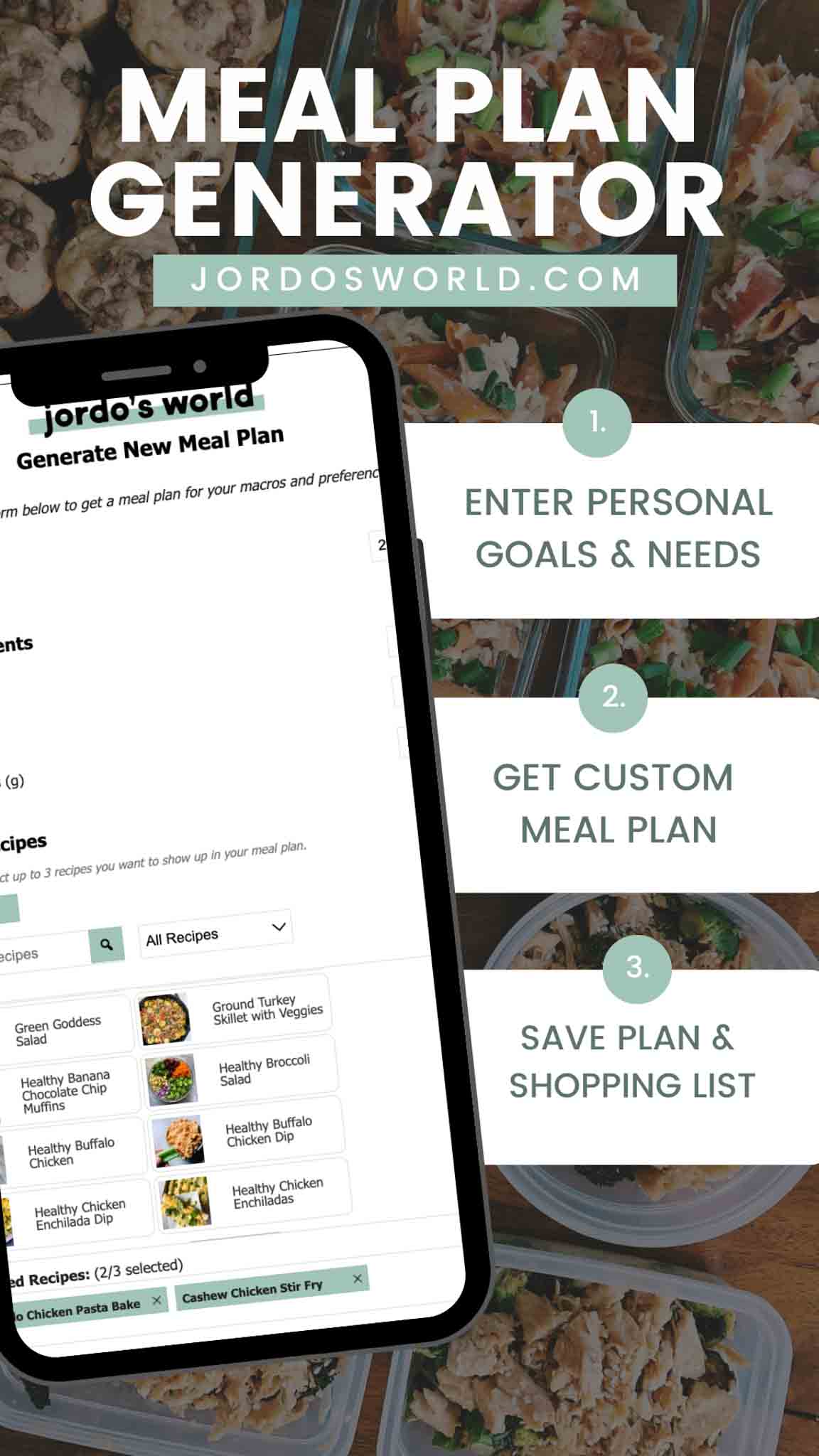 Free Meal Plan Generator Jordo s World